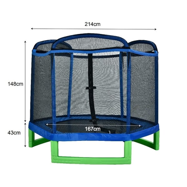 7ft Kids Trampoline with Safety Enclosure Net - Bed Bath & Beyond ...