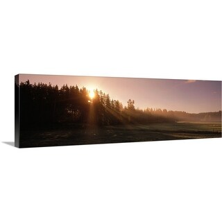 "Early Morning Sun over Forest and Fields Sweden" Canvas Wall Art - Bed ...