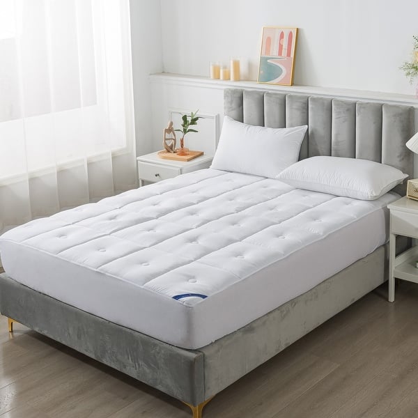 Royal Velvet Button Stitch Stain Restistant Mattress Pad - White - Bed ...