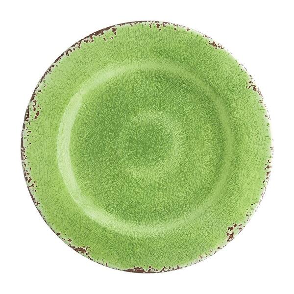 UPware 12-Piece Crackle Melamine Dinnerware Set, Green - Bed Bath ...