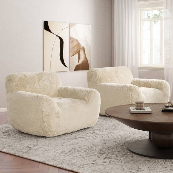 Summit 49" Faux Fur Sheepskin Overstuffed Arm Chair - On Sale - Bed ...