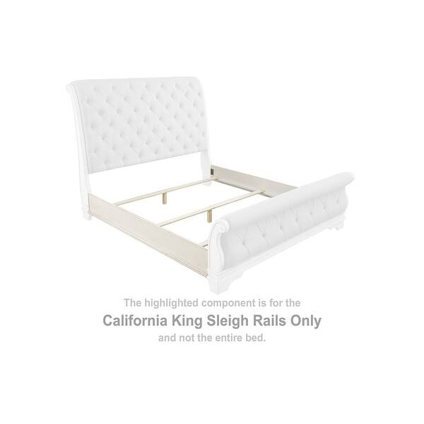 Signature Design by Ashley Realyn Chipped White Sleigh Rails - Bed Bath ...