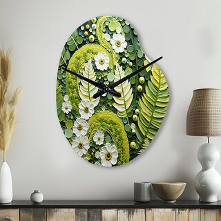 Designart - Light Green Ferns Plant Whimsical Spirals I - Ferns Large ...