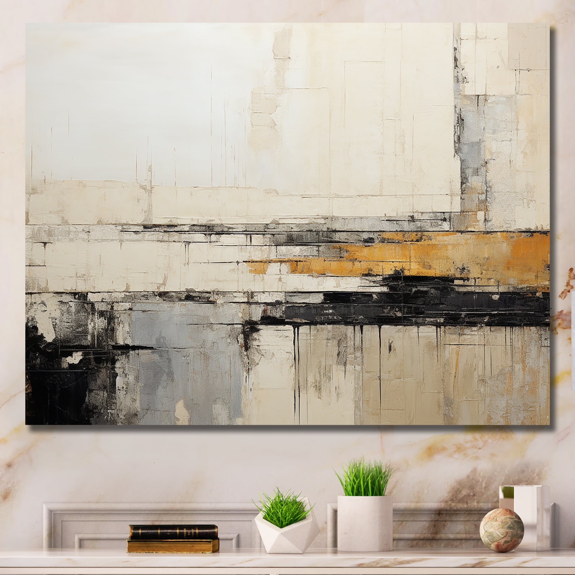 Designart "Collage Frozen Snow III" Abstract Collages Wall Decor - Bed ...