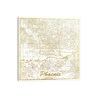 iCanvas "Phoenix Gold Leaf Urban Blueprint Map" by Hubert Roguski ...