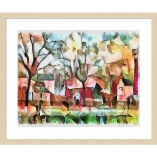 Landscape in pink by Alex Caminker Wood Framed Wall Art Print - Bed Bath & Beyond - 38251464