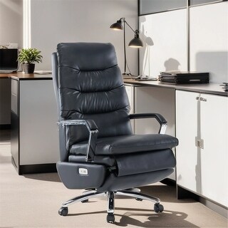 Reclining Power Office Chair with Footrest and Auto-Linked Armrests - N ...