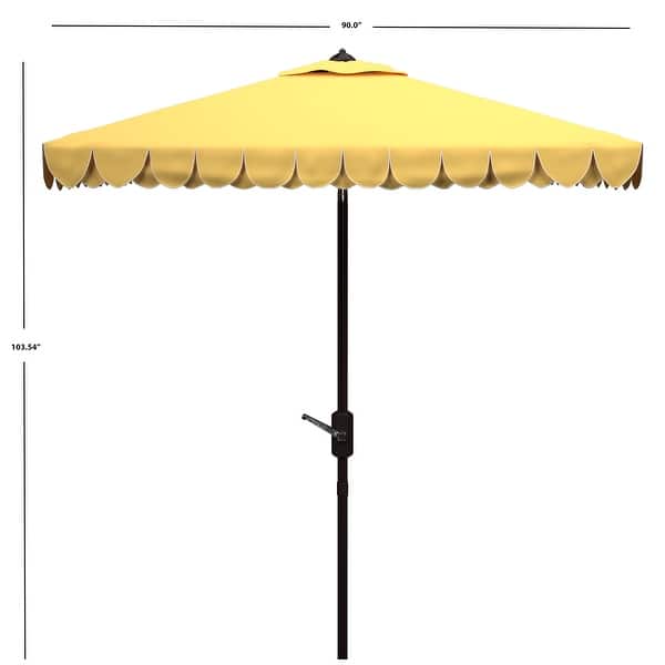 SAFAVIEH 7.5ft Square Outdoor Patio Umbrella with Valance - UV ...