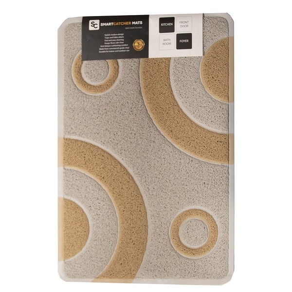 Smartcatcher Bullseye Anti-Fatigue Mat, 36" x 24", Grey And Beige Brown ...