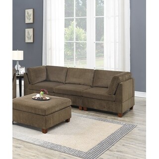 Artsy Chenille Modular Sofa Set, 3 x Corner Wedge, 3 x Armless Chairs ...