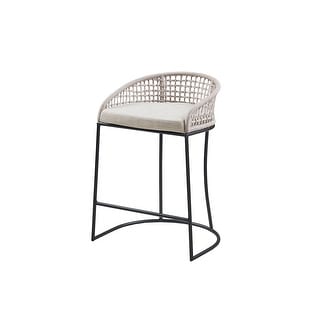 Gracie Mills Stephan Woven Rope Back Counter Stool 25" - Bed Bath ...