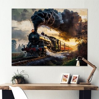 Designart "Train" Transportation Train Canvas Wall Art - Bed Bath ...