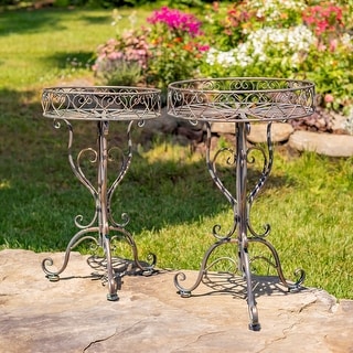 Set of 2 Ornate Standing Plant Stand Tables - Bed Bath & Beyond - 40794739