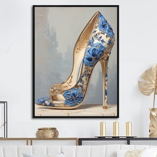Designart "Chic Fashion Heel I" Fashion High Heels Framed Canvas Art ...