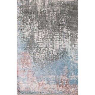Multi-Color Contemporary Abstract Area Rug Handmade Wool Carpet - 5'6 ...