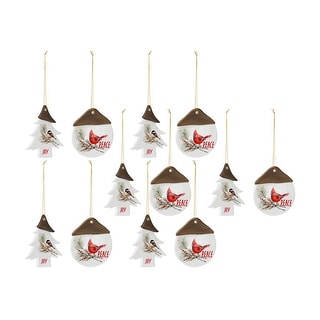 Chickadee Joy and Peace Tree Ornament (Set of 12) - Bed Bath & Beyond ...