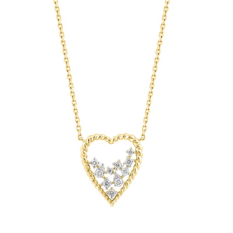 Effy Women's 14K Yellow Gold Floating Diamond Heart Necklace - On Sale ...