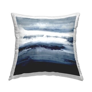 Stupell Deep Blue Abstract Brush Strokes Printed Throw Pillow Design by ...