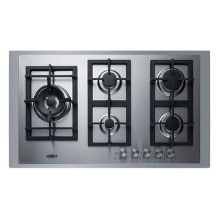 Summit GCJ536LPTK 36" Wide 5 Burner Gas Cooktop with Wok Ring ...