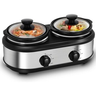 Triple Slow Cooker, 3×1.5 QT Buffet Servers and Warmers, 3 Pots Buffet ...