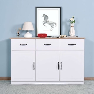 53-inch Width White Buffet Cabinet with Storage - Bed Bath & Beyond ...