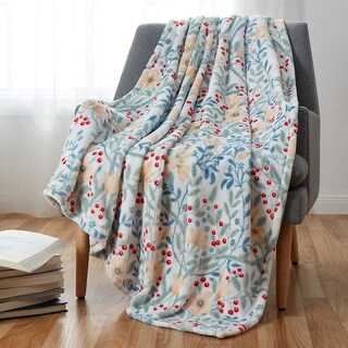 VCNY Home Finley Multicolor Floral Plush Throw - Bed Bath & Beyond ...