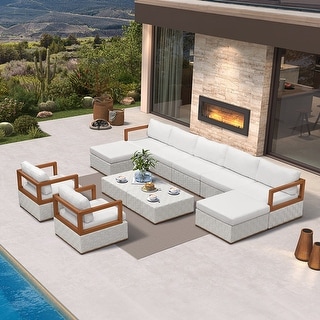 PURPLE LEAF GLFSF Enclosed White sofa Outdoor Couch for Yard Porch Deck ...