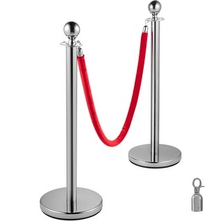 Stainless Steel Stanchion Posts Queue, Red Velvet Ropes Silver Post ...