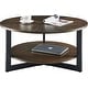 Round Coffee Table with Solid Wood Storage Circle Center Table - Bed ...