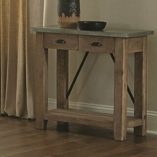 30" Wood and Zinc Metal Console/Media Table with Two Drawers - 54 x 84 ...