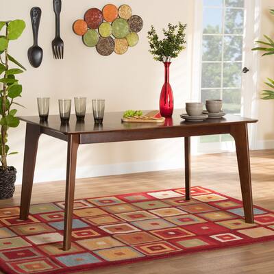 Seneca Dark Brown Finished Wood 59-Inch Dining Table - 59.10" W x 35.40 ...