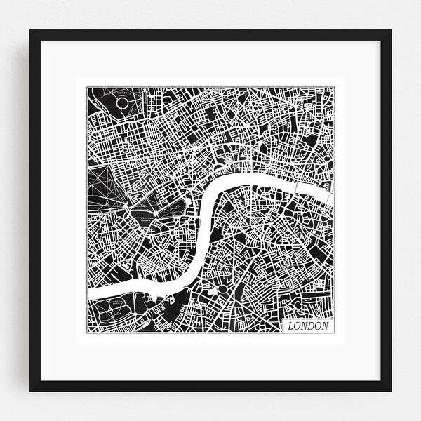 London Map Black Maps Black White City Urban Art Print/Poster - Bed ...