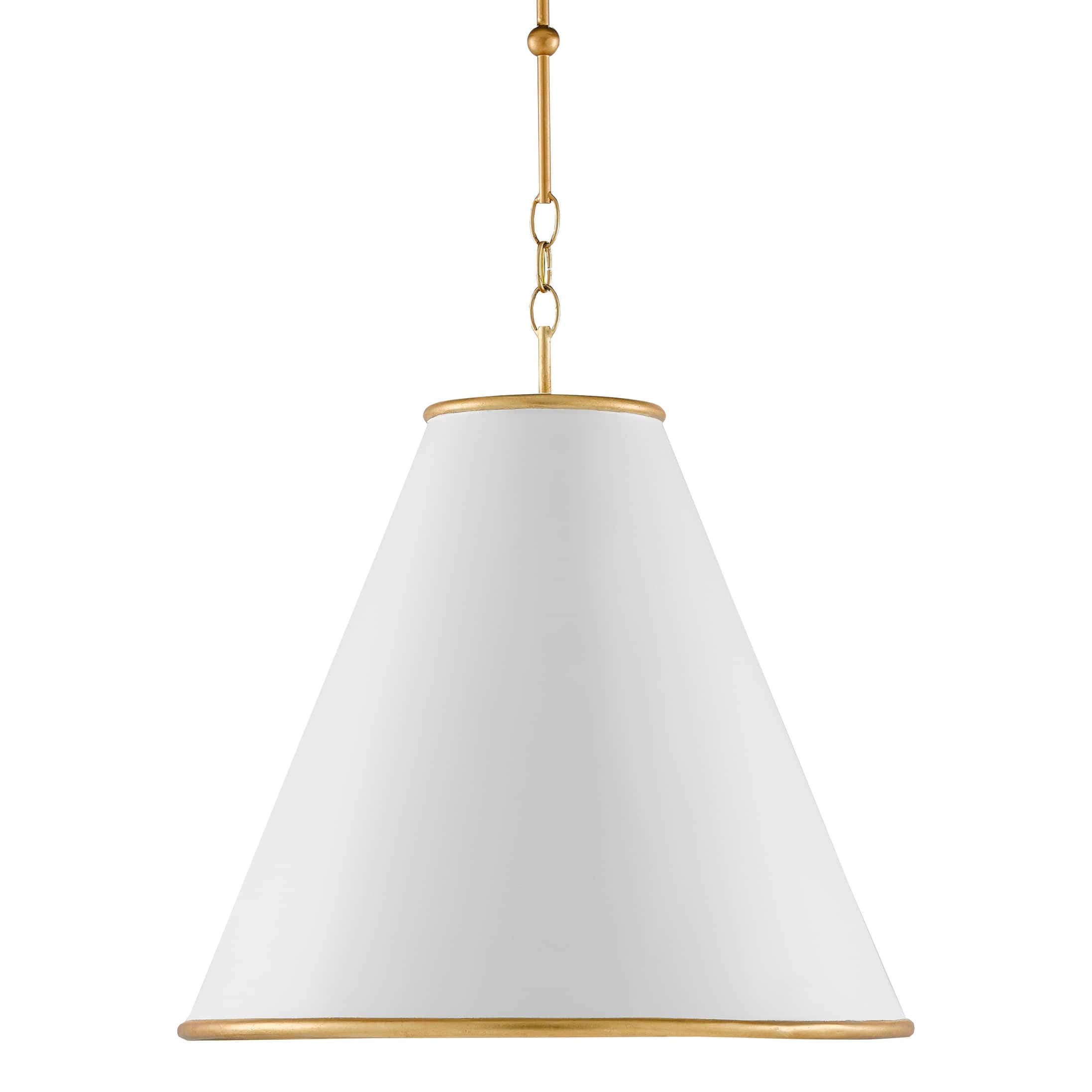 Currey & Company Pierrepont Large White Pendant - 22.5"h x 22"dia - Bed ...