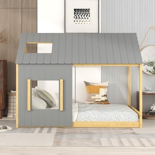 Full Size House Bed with Roof and Window - Bed Bath & Beyond - 39293241