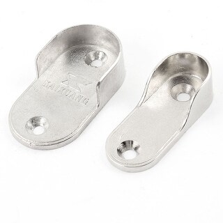 2pcs Bedroom Wardrobe Clothes Rail Flange Socket Silver Tone - Bed Bath ...