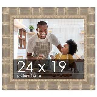24x19 Bamboo Silver Complete Wood Picture Frame with UV Acrylic, Foam ...
