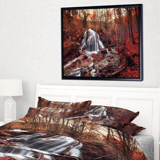 Designart "Silver Stream Waterfall Close up" Landscape Photography ...
