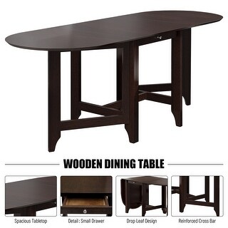 Drop-Leaf Table Dining Table Breakfast Nook with Small Drawer - Bed ...