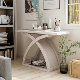 Hali Contemporary 1-Shelf Wood X-cross Base Sofa Table by Furniture of ...