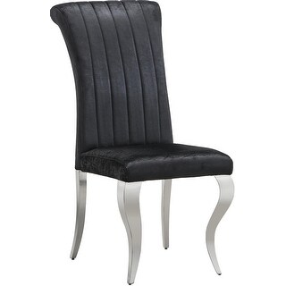 Modern Velvet Dining Chairs Set of 2 Comfy Parson Chairs w/ Stripe ...