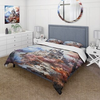 Designart "Germany Neuschwanstein Castle" Coral Traditional - Bedding ...