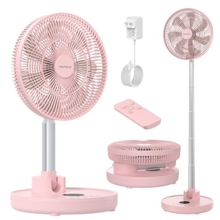 Oscillating Standing Fan 12" Pedestal Fan with Remote, 12000mAh ...
