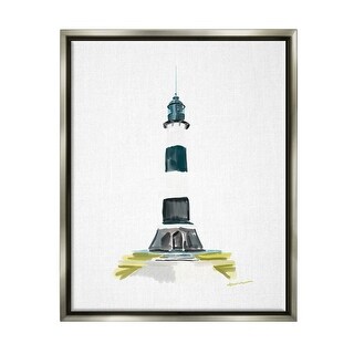 Stupell Simple Modern Lighthouse Framed Floater Canvas Wall Art Design ...