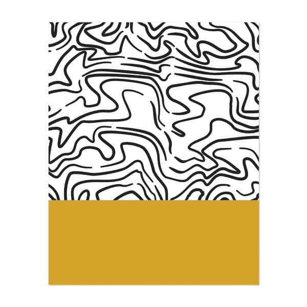Color Block Yellow Digital Abstract Black White Art Print/Poster - Bed ...