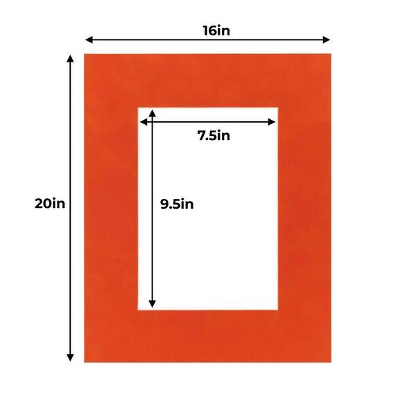 16x20 Mat for 8x10 Photo - Orange Suede Matboard for Frames Measuring ...