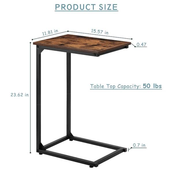 C Shaped Side Table Set of 2, C Table for Sofa, Couch Table End Table ...