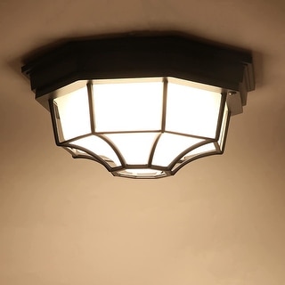 LED Motion Sensor Flush Mount Dusk to Dawn matte black aluminum ceiling ...