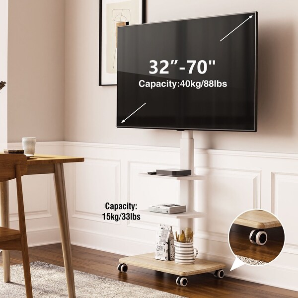 FITUEYES Mobile TV Stand with Wheels Tall TV Floor Stand Cart with Mount for 32 to 70 Inch Flat Screen TVs Home Office Bed Bath Beyond 34795545
