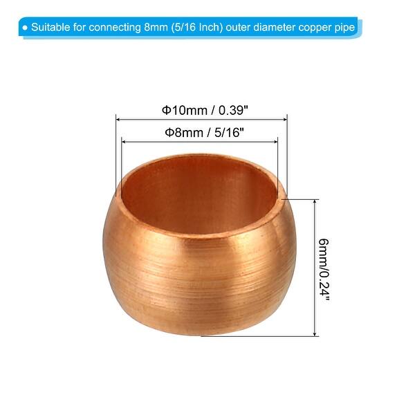 5pcs Compression Sleeves Ferrules Copper Ferrule Compression Fitting ...