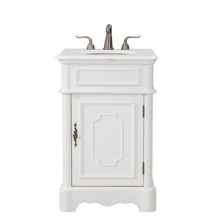 Indigo Home 21 inch Single Bathroom Vanity with Ivory White Engineered ...